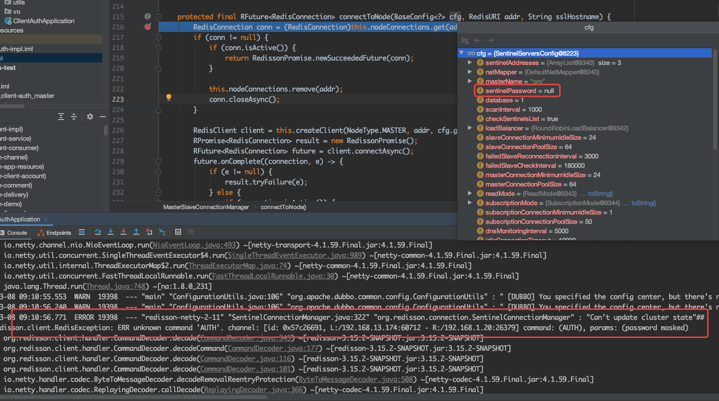 3.15.1 sentinel execute auth error · Issue #3453 · redisson/redisson · GitHub