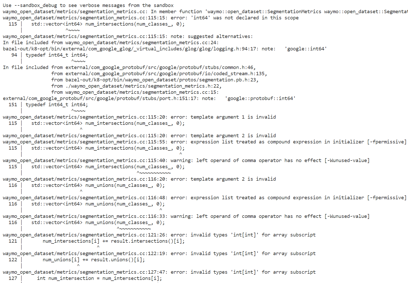 Compiling errors. · Issue #476 · waymo-research/waymo-open-dataset · GitHub
