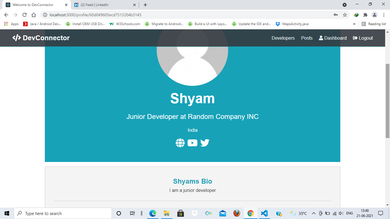 GitHub - prabhupadswain/DevConnector: Its a MERN complete stack project. MongoDB Atlas is used ...