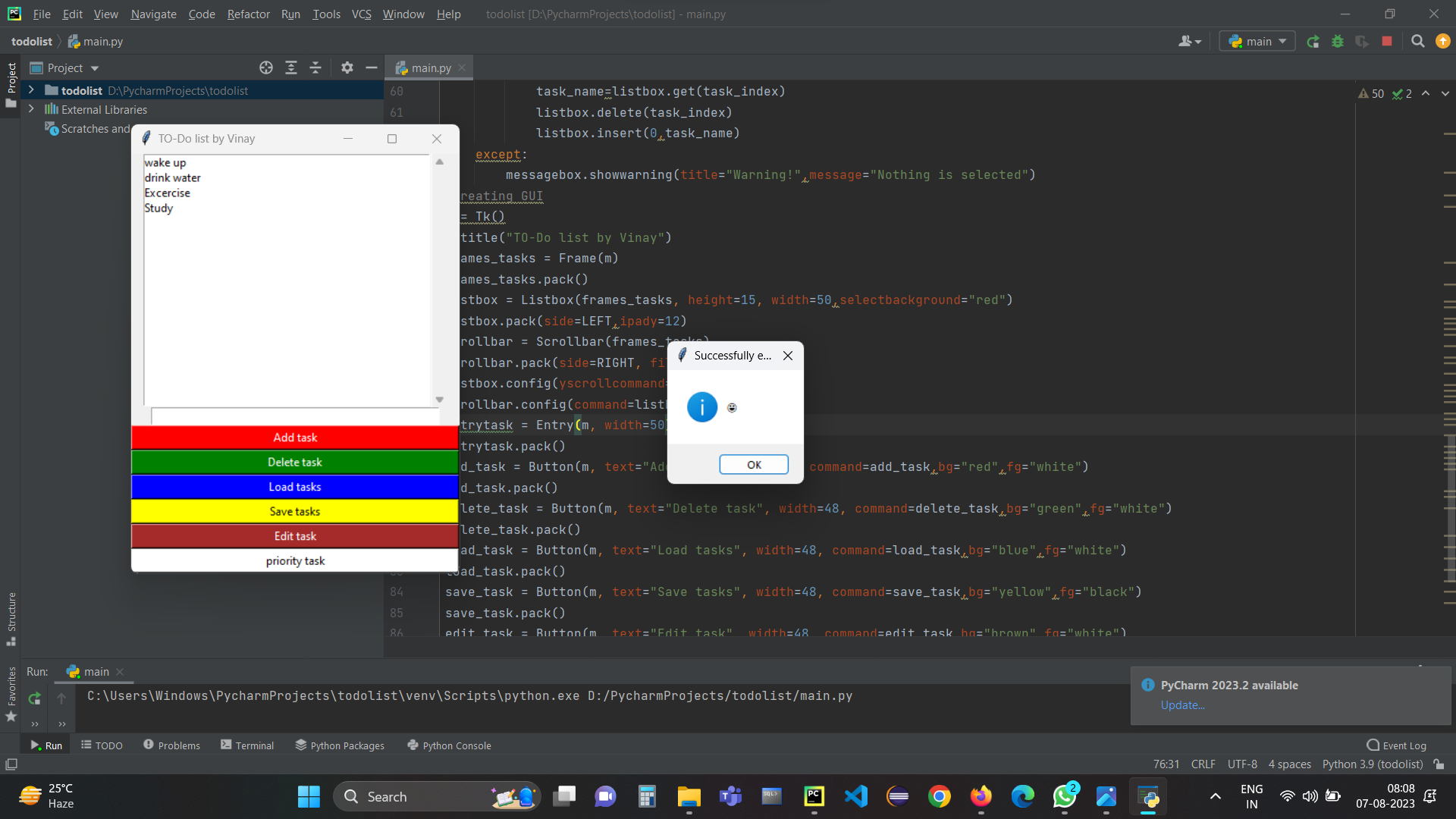 GitHub - vijayantony-web/To-Do-List: This is an application intgerated with files and GUI using ...