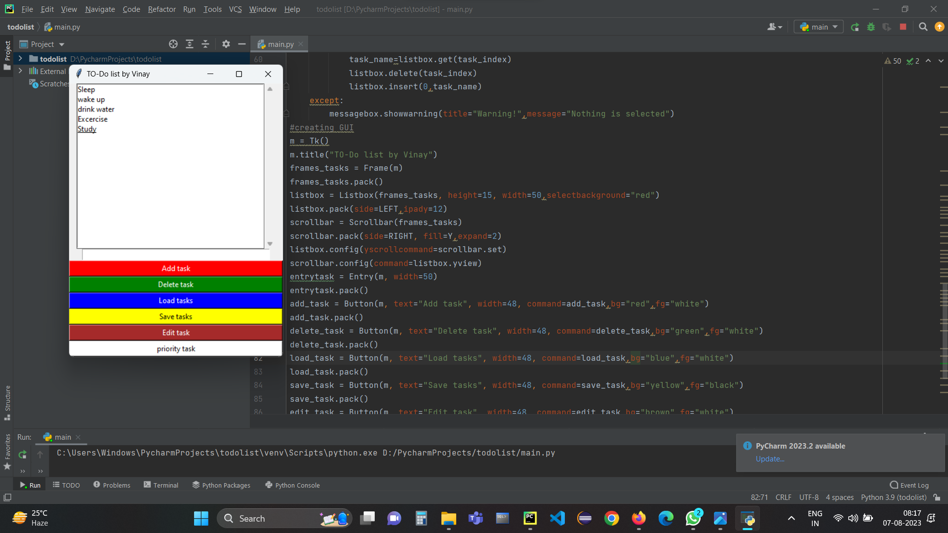 GitHub - vijayantony-web/To-Do-List: This is an application intgerated with files and GUI using ...