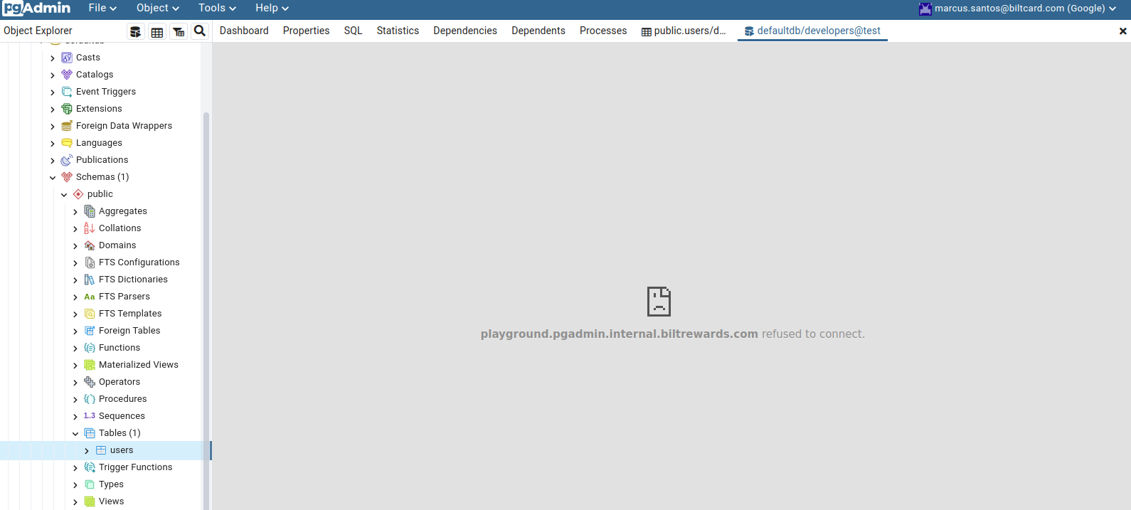 Error When Trying To Open The Query Tool · Issue 6205 · Pgadmin Org Pgadmin4 · Github