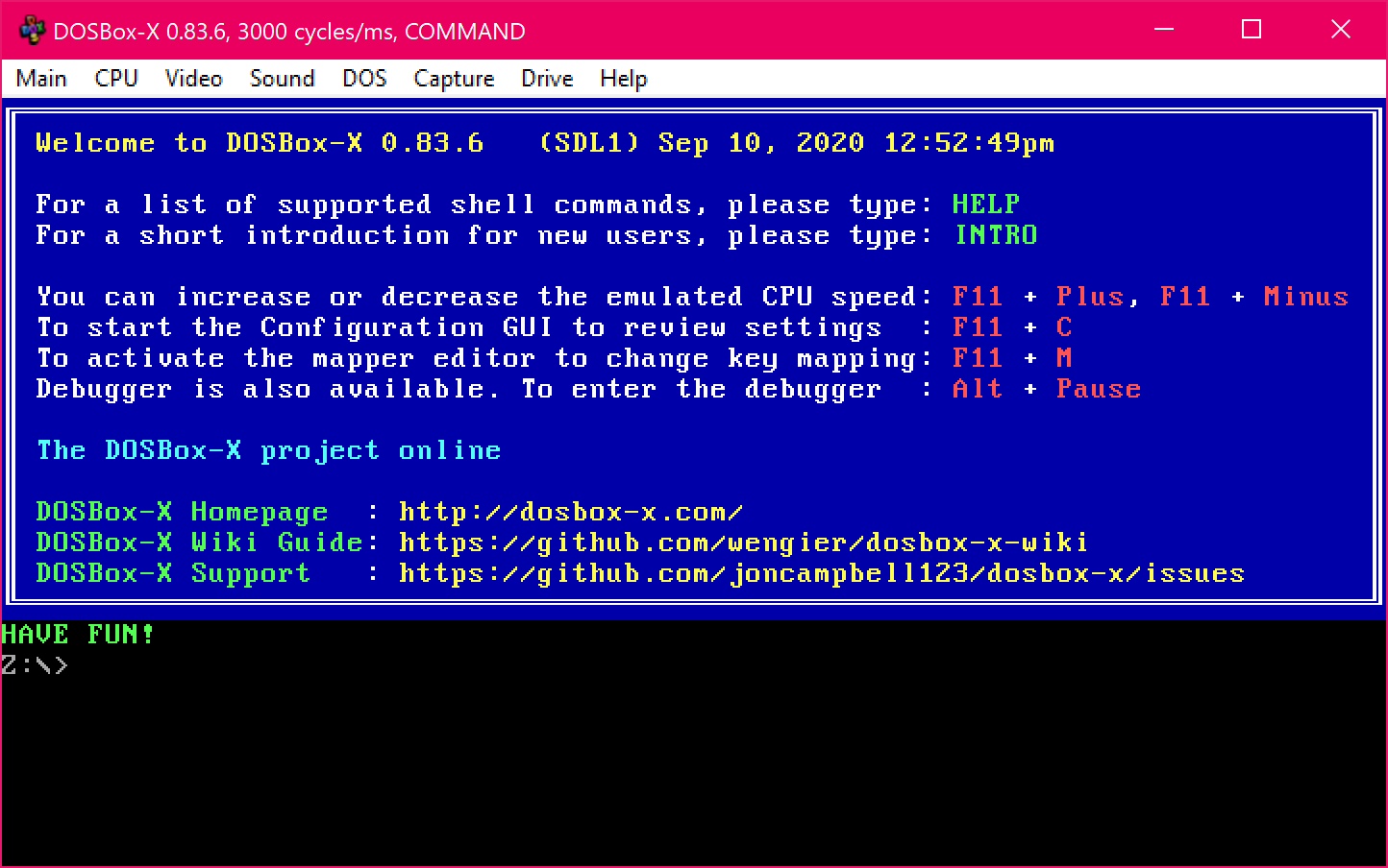 Improving the DOSBOX-X welcome message · Issue #1849 · joncampbell123/dosbox-x · GitHub