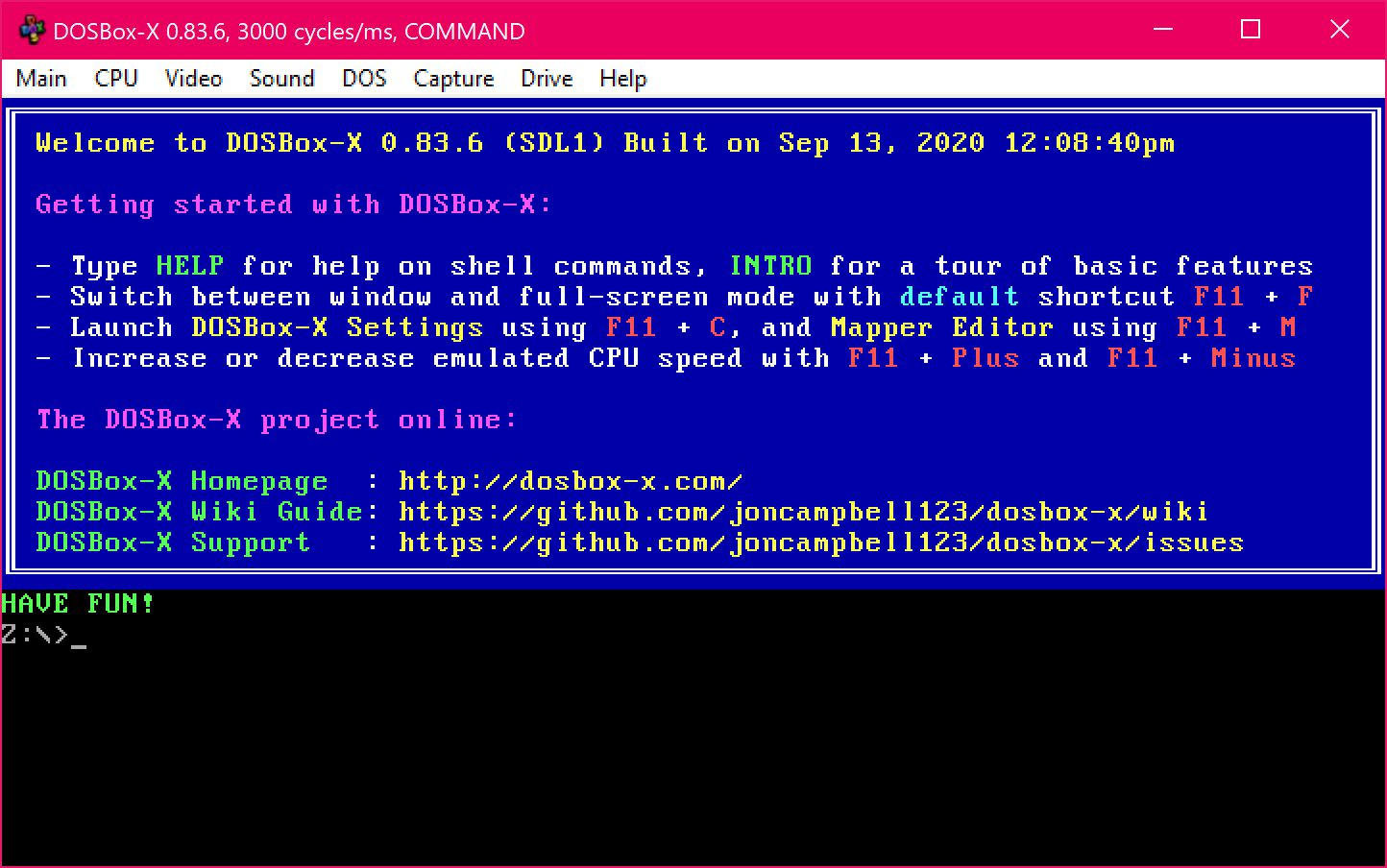 Improving the DOSBOX-X welcome message · Issue #1849 · joncampbell123/dosbox-x · GitHub