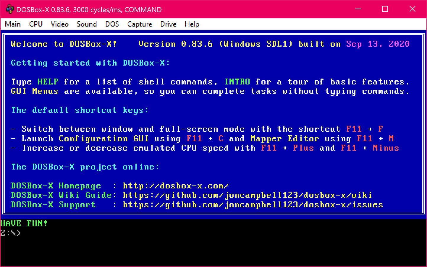 Improving the DOSBOX-X welcome message · Issue #1849 · joncampbell123/dosbox-x · GitHub