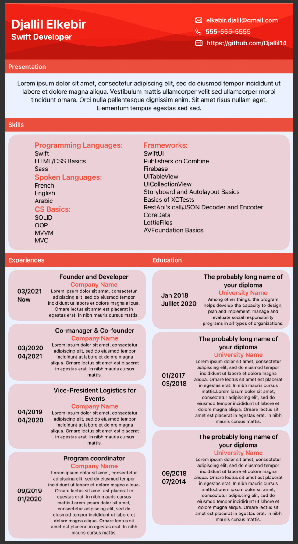 GitHub - Djallil14/MySwiftCV: This the code used to design and generate my cv in pdf using ...