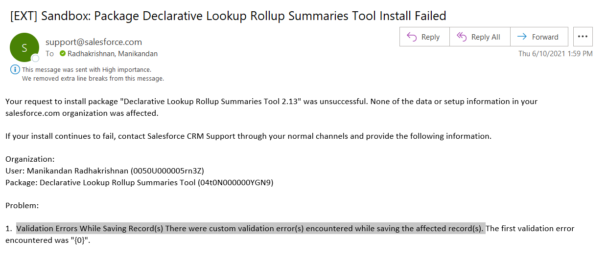 Validation Errors While Saving Records There Were Custom Validation Errors Encountered While