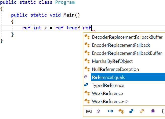 Wrong keyword recommendation in a ref ternary. · Issue #21889 · dotnet/roslyn · GitHub