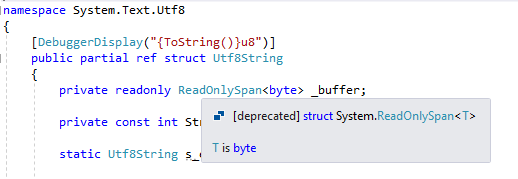 IDE visualizes span as [deprecated] · Issue #22450 · dotnet/roslyn · GitHub