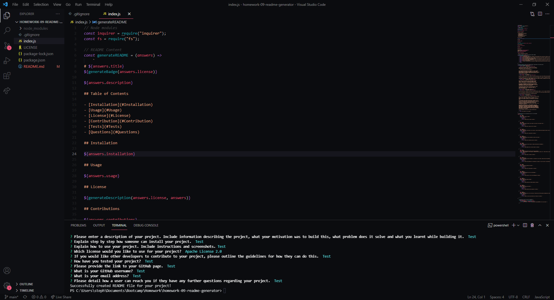 GitHub - stephmelanofridis/homework-09-readme-generator