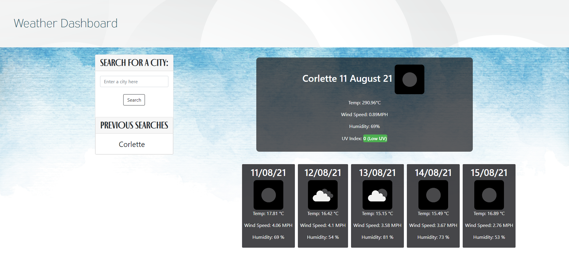 GitHub - stephmelanofridis/homework-06-weather-dashboard