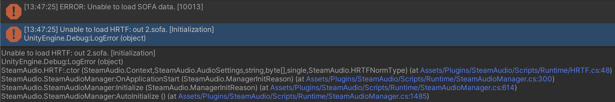 Issue loading Sofa File · Issue #274 · ValveSoftware/steam-audio · GitHub