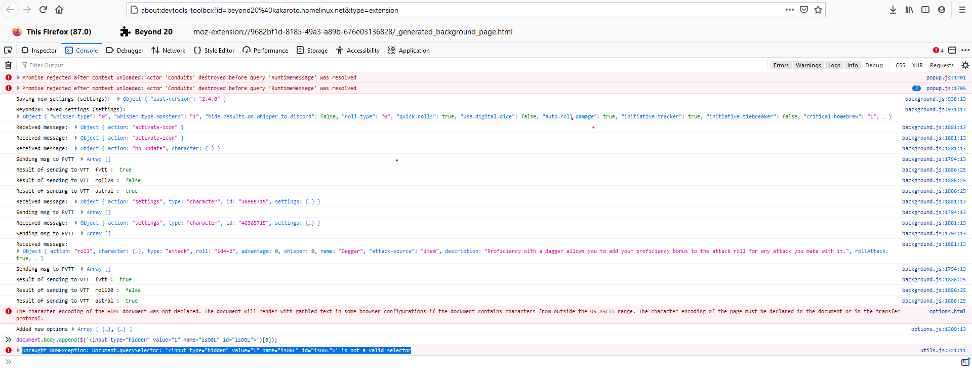 Roll20 displaying Purple Boxed Rolls again · Issue #765 · kakaroto/Beyond20 · GitHub