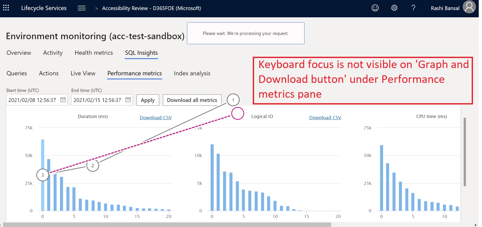 [Keyboard navigation – LCS – Performance]: Keyboard focus is not ...