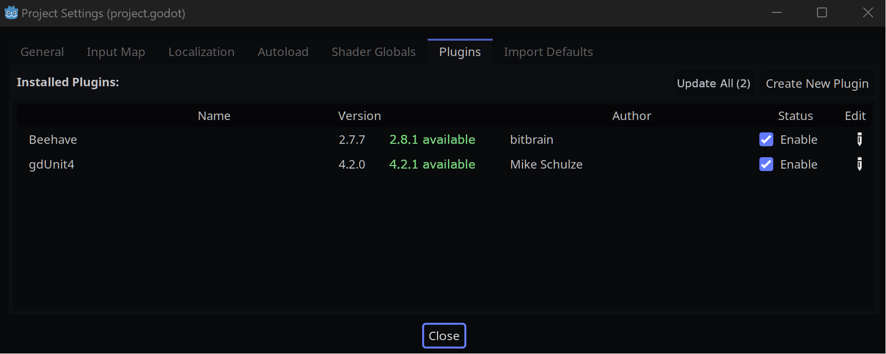 Implement Support For Updating Plugins Inside The Editor · Issue 8451