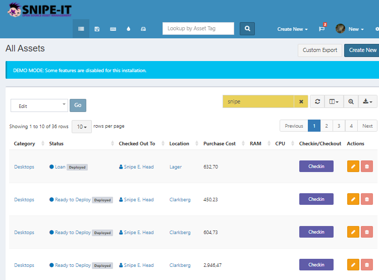 List of assets - missing clone action · Issue #10183 · snipe/snipe-it · GitHub