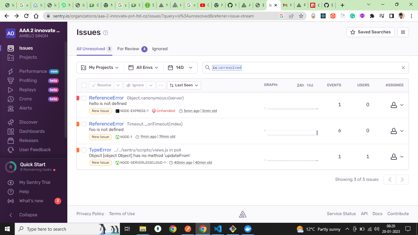 GitHub - Ambuj1264/Error-handler-with-sentry: this server will send you error msg on your