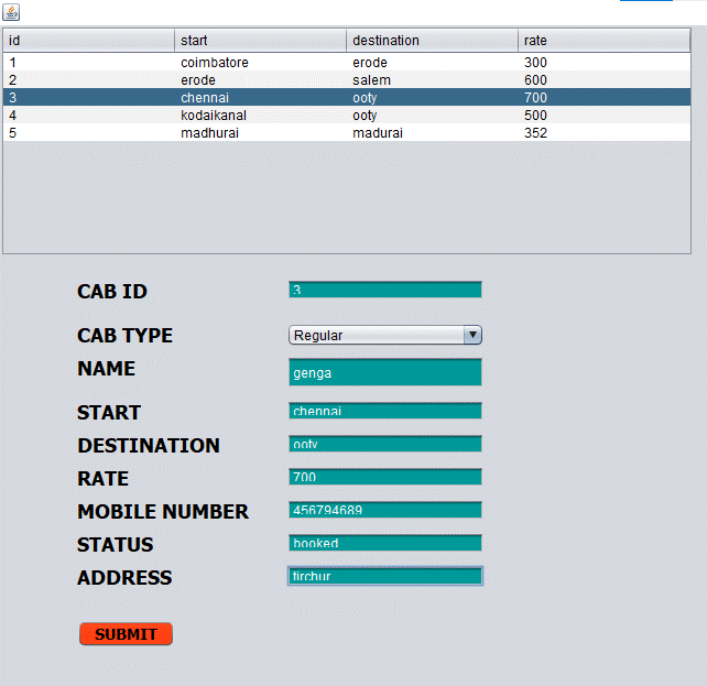 GitHub - Genga28/Cab-booking-system