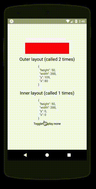`display None` Behavior Differs Between Ios And Android — Onlayout Fired 