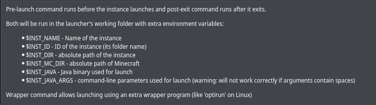 instance not launching with the custom command environment variables · Issue #960 · PolyMC ...