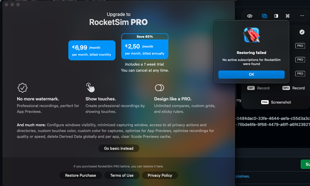 Subscription issue · Issue #274 · AvdLee/RocketSimApp · GitHub