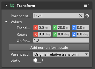 Script Canvas - Transform Variables accept PRY inputs for rotation, Editor Transform component ...