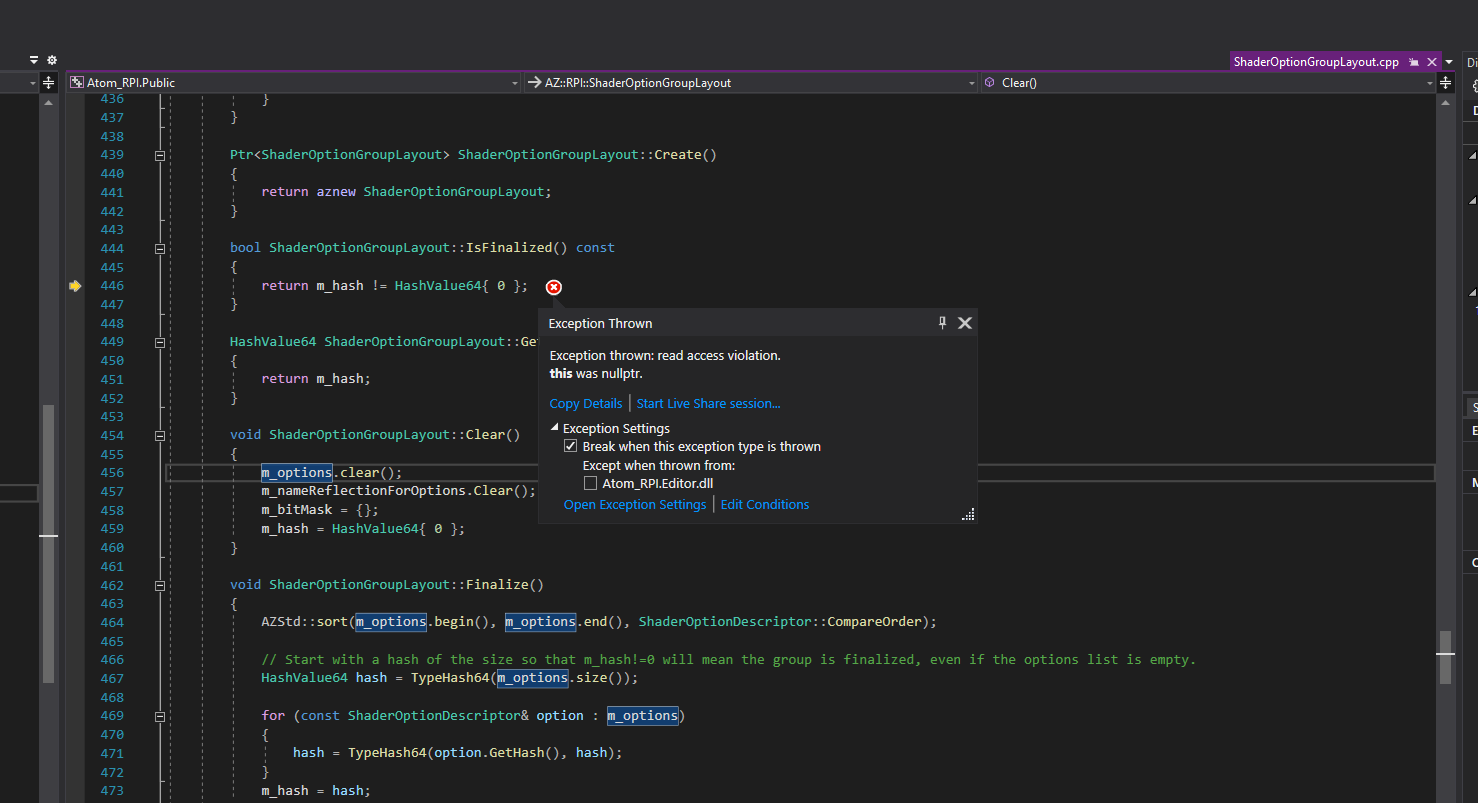 Random Atom RPI crash after the Editor starts · Issue #11989 · o3de/o3de · GitHub