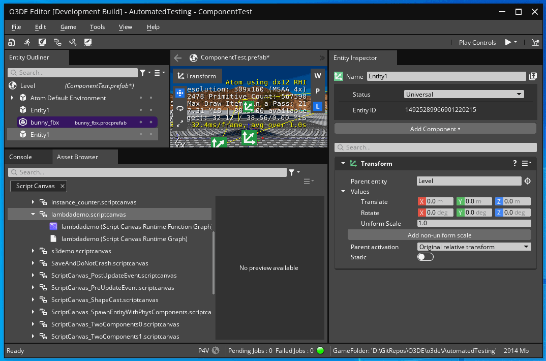 Dragging A Scriptcanvas Script Into The Entity Inspector Creates A Lua Component With The Script