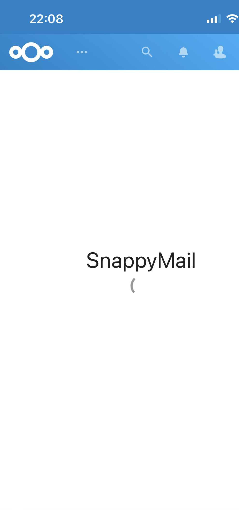 Does not load in mobile view in Nextcloud on a mobile phone (iPhone) - the app remains in a kind ...