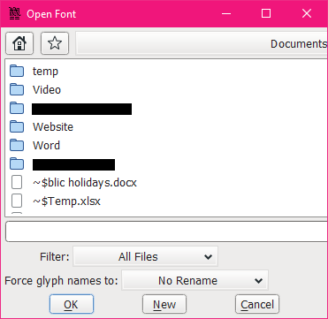 Opening/saving dialog issues, too wide, unusual layout, jumps to files first, not properly ...