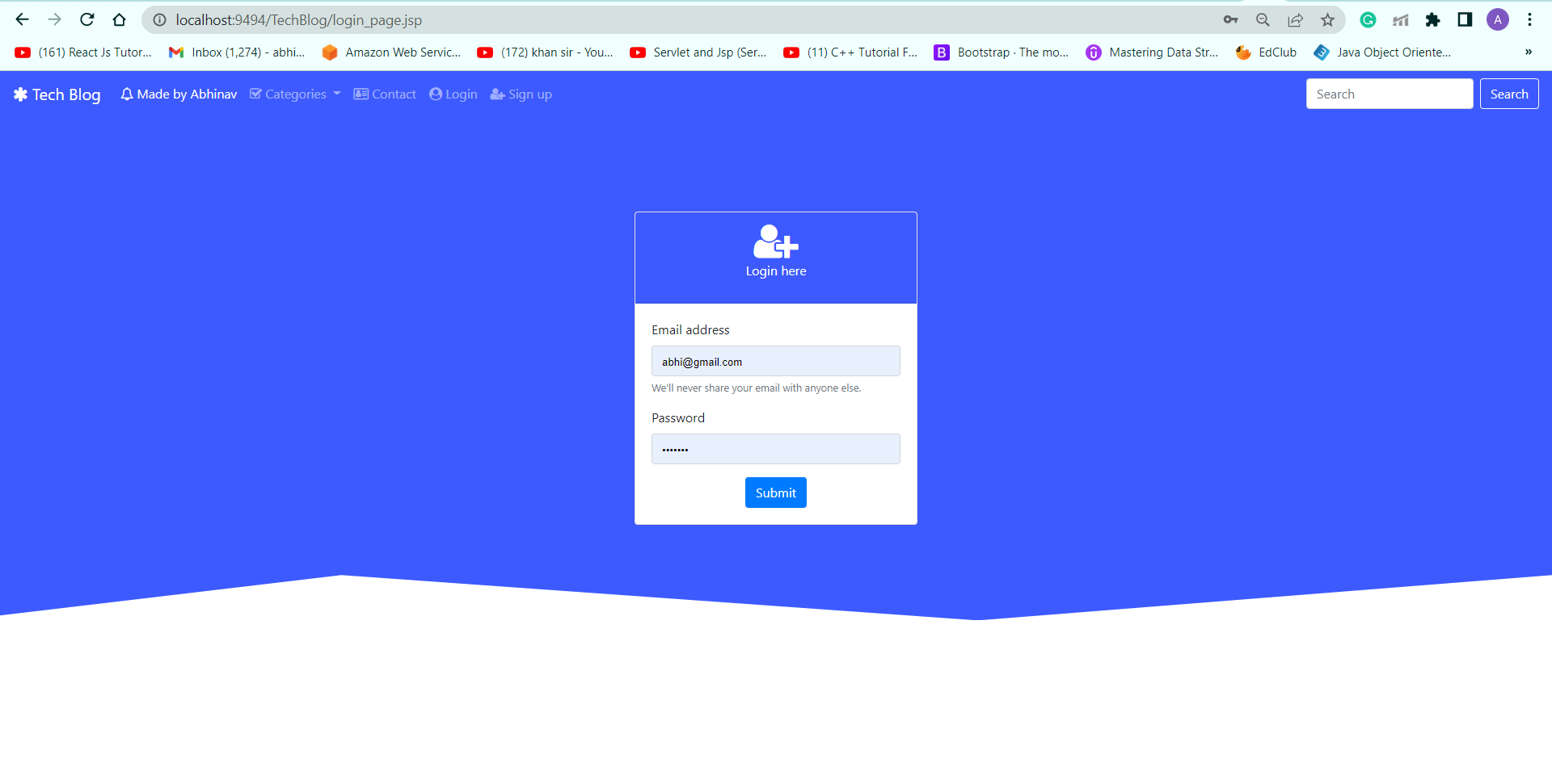 GitHub - abhinavgoyal12/TechBlog-master