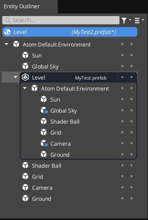 Unexpected overrides on instantiated level prefab entities · Issue #15614 · o3de/o3de · GitHub