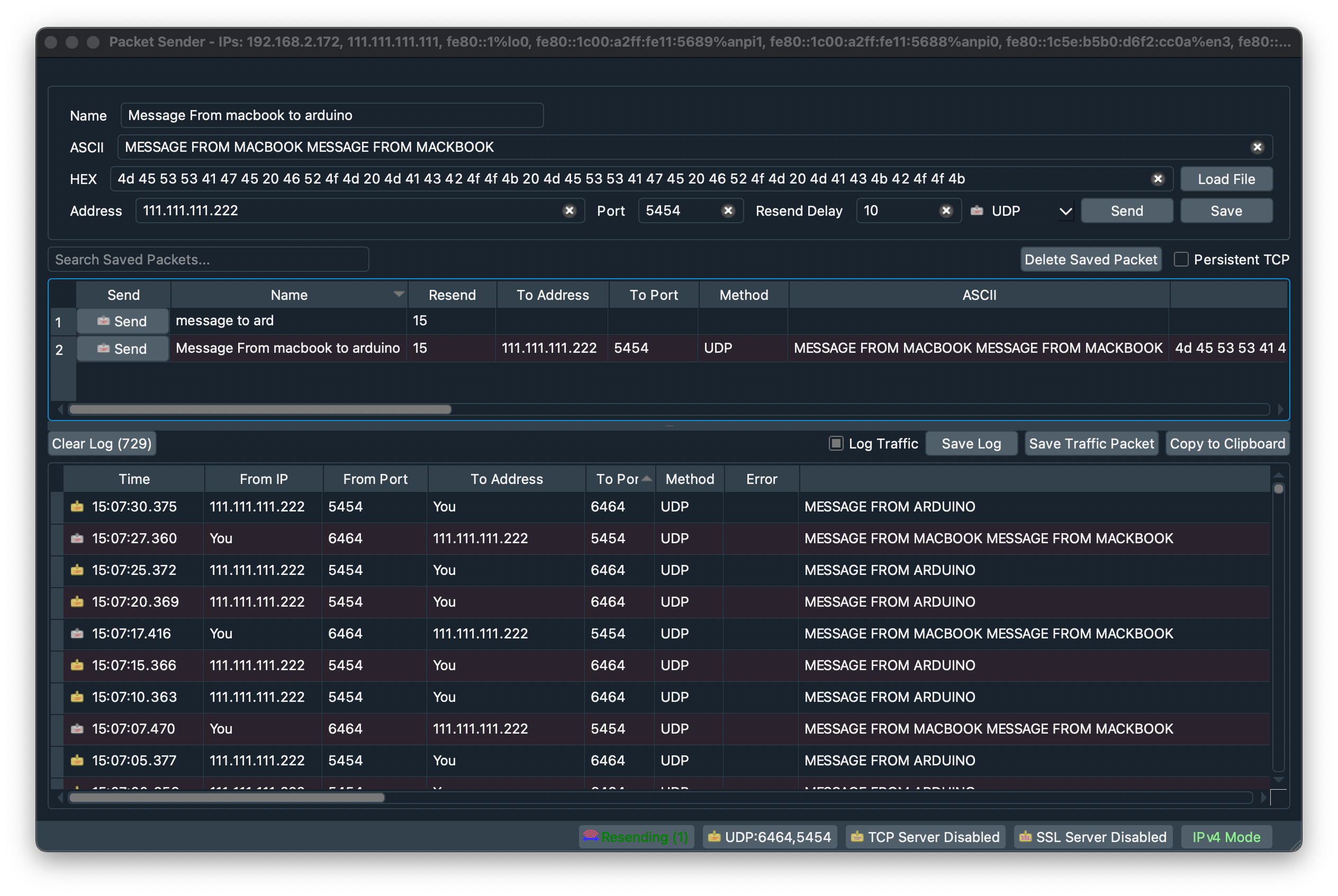 Doesn't send UDP messages · Issue #158 · dannagle/PacketSender · GitHub