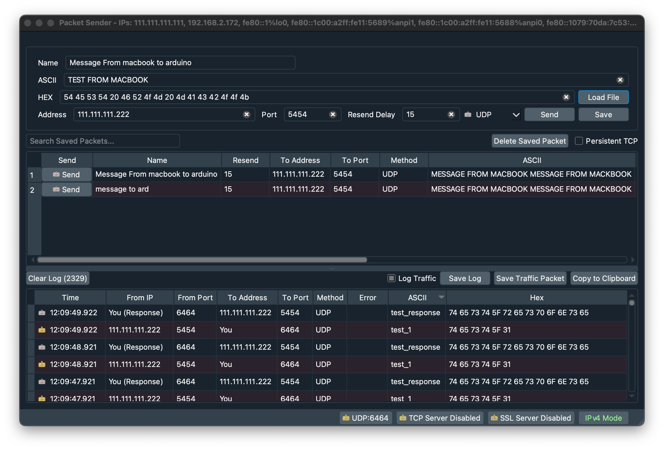 Doesn't send UDP messages · Issue #158 · dannagle/PacketSender · GitHub