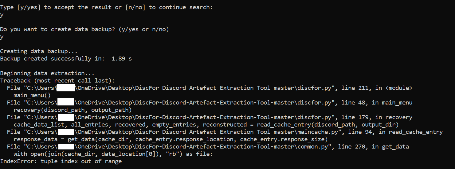 "tuple index out of range" error · Issue #2 · MichalMotylinski/DiscFor ...