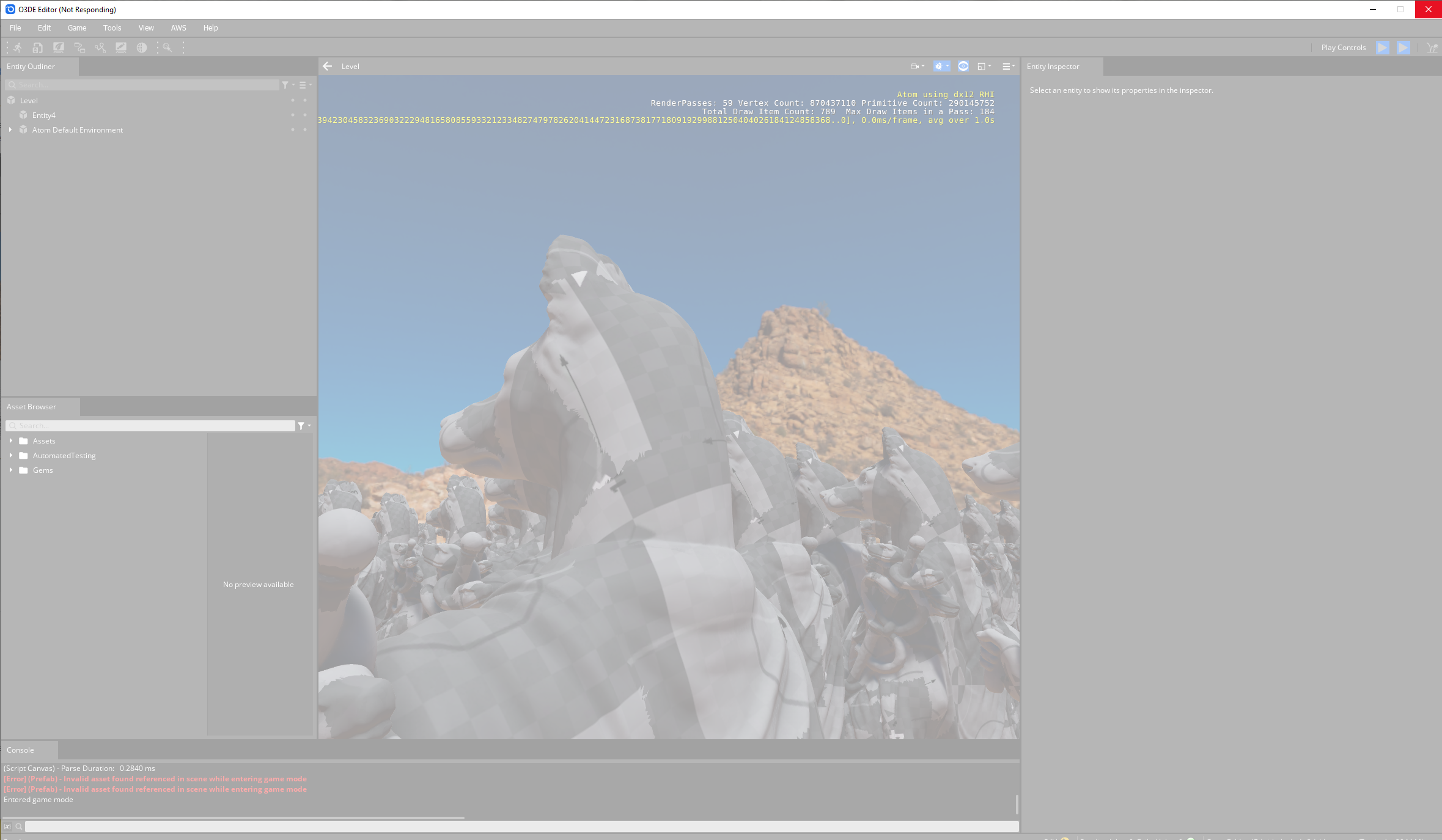 Editor crash when trying to spawn 500+ lucys · Issue #4535 · o3de/o3de ...