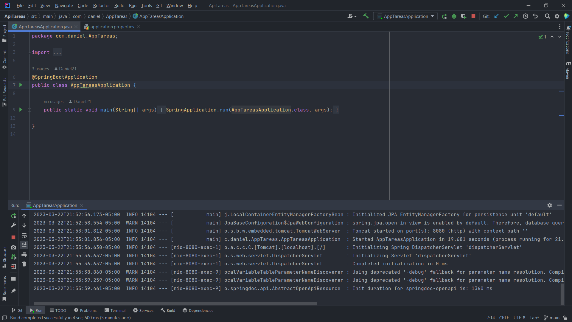 GitHub - Daniel21004/ApiTareas: Api para gestionar tareas