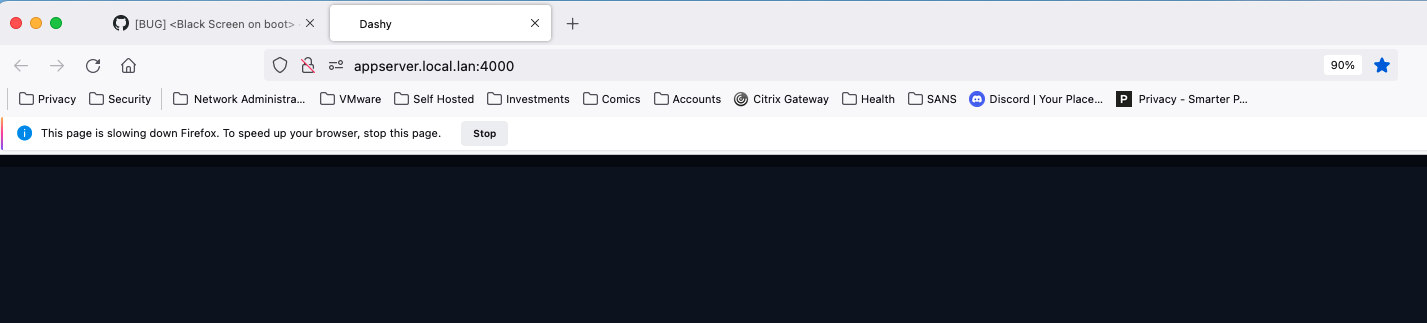 [BUG] · Issue #627 · Lissy93/dashy · GitHub