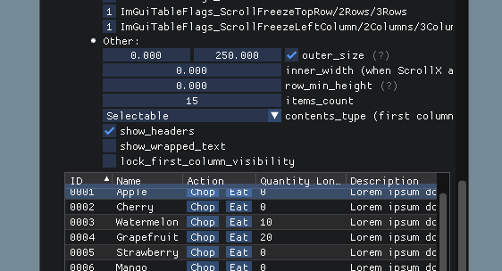 Tables: ImGuiSelectableFlags_SpanAllColumns do not clip properly with ...