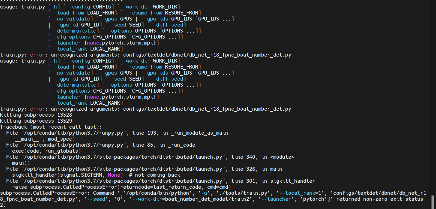 DB多卡训练报错 · Issue #1040 · open-mmlab/mmocr · GitHub