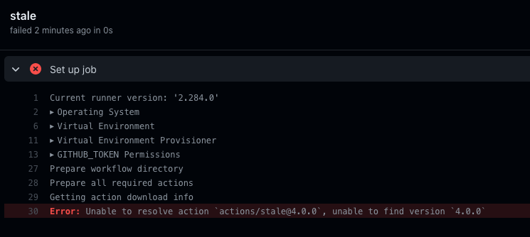 Cannot seem to use the stale action · Issue #612 · actions/stale · GitHub