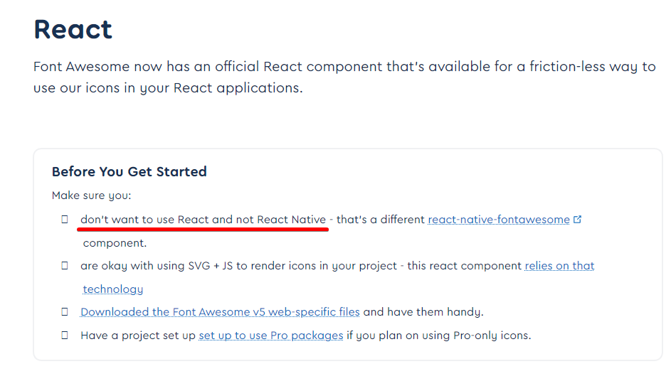 Docs: Confusing wording in React usage guide · Issue #19253 · FortAwesome/Font-Awesome · GitHub