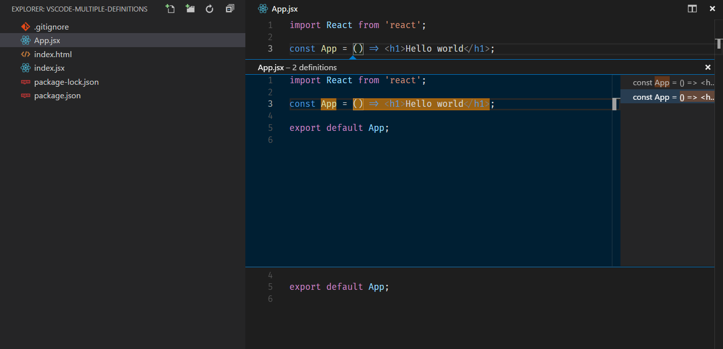 Go to defintion shows multiple definitions on the same line · Issue ...