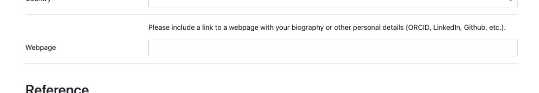 Users submitting credential applications should have a second line dedicated for ORCID IDs ...
