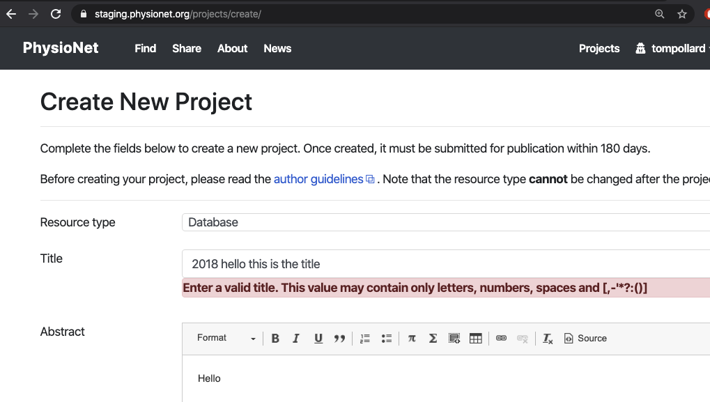 New validation rules do not allow title to begin with a number · Issue #850 · MIT-LCP/physionet ...