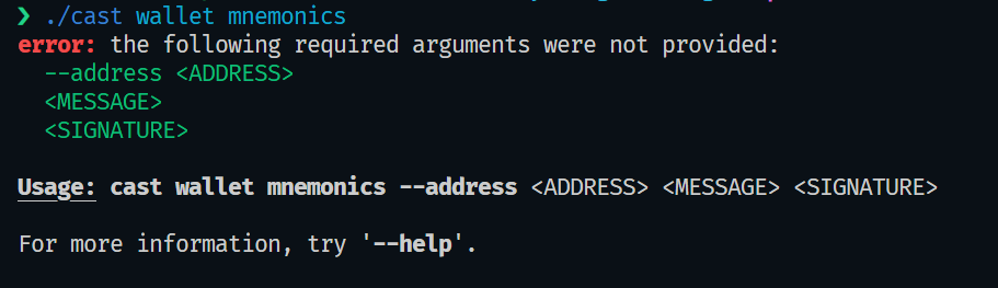 feat(cast): like "wallet new" but for mnemonics · Issue #4208 · foundry-rs/foundry · GitHub