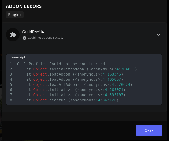 [BUG] - ServerDetails shows "addon error" on start · Issue #1691 · mwittrien/BetterDiscordAddons ...