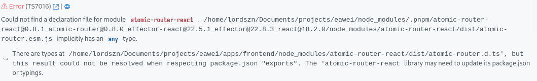 Could Not Find A Types Declaration · Issue 18 · Atomic Router React · Github