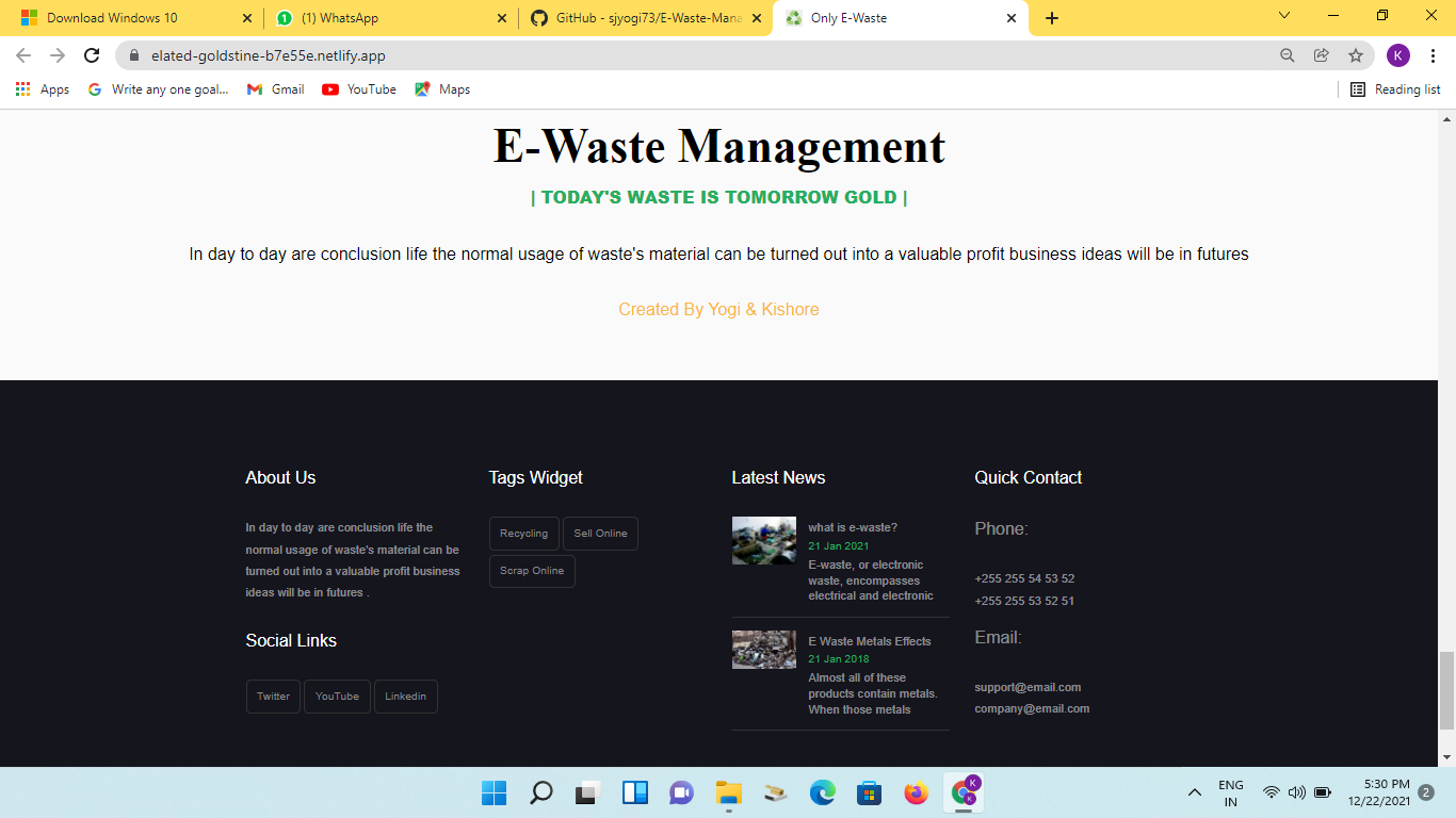 GitHub - sjyogi73/E-Waste-Management-HTML-CSS-JS