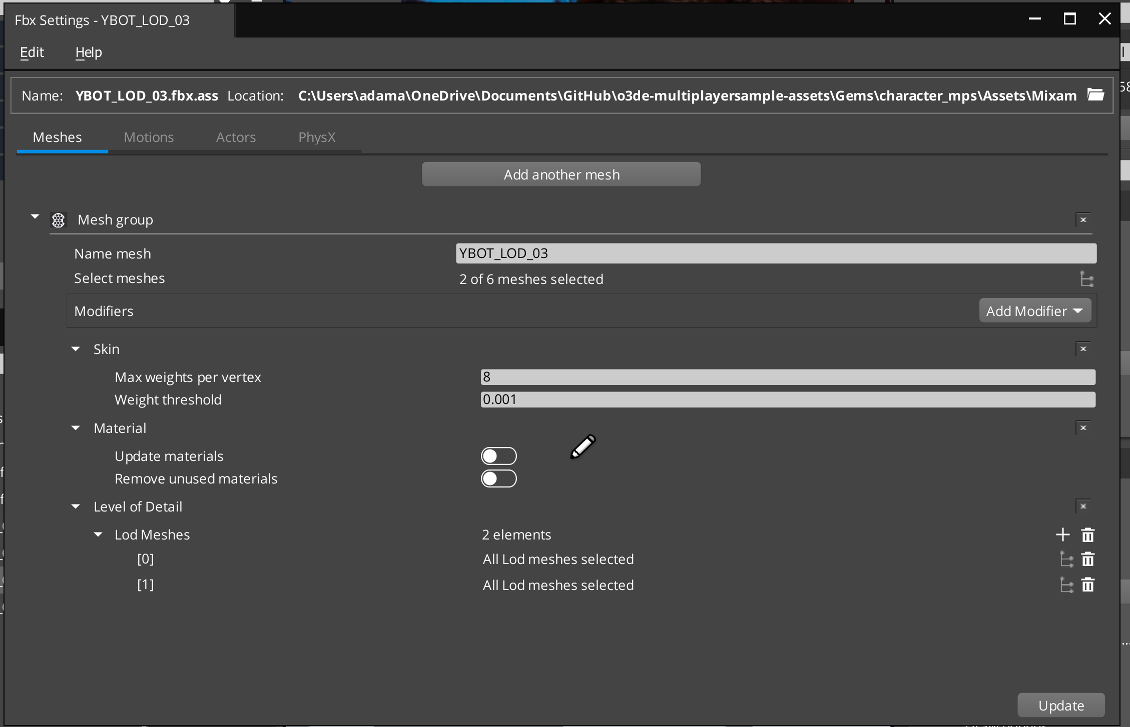 Atom - EMFX: Setting up LOD's for an Actor triggers AP Error · Issue #13638 · o3de/o3de · GitHub